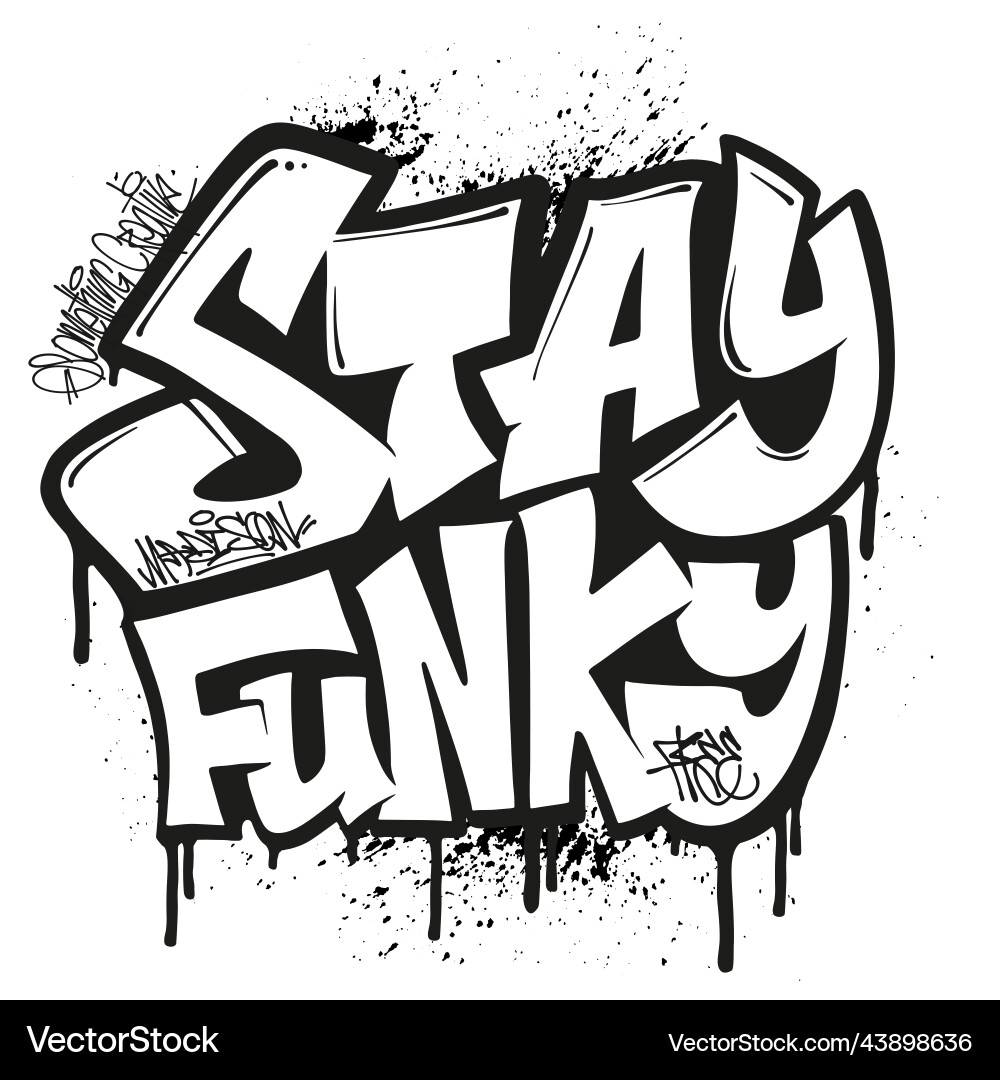Funky Graffiti Street Style Print Royalty Free Vector Image