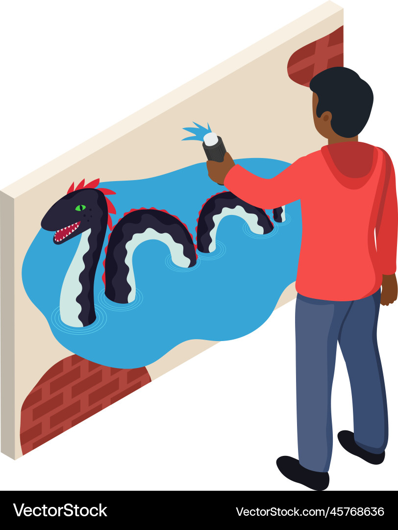 Graffiti painter artist composition Royalty Free Vector