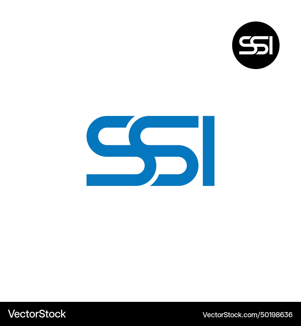 Letter ssi monogram logo design Royalty Free Vector Image