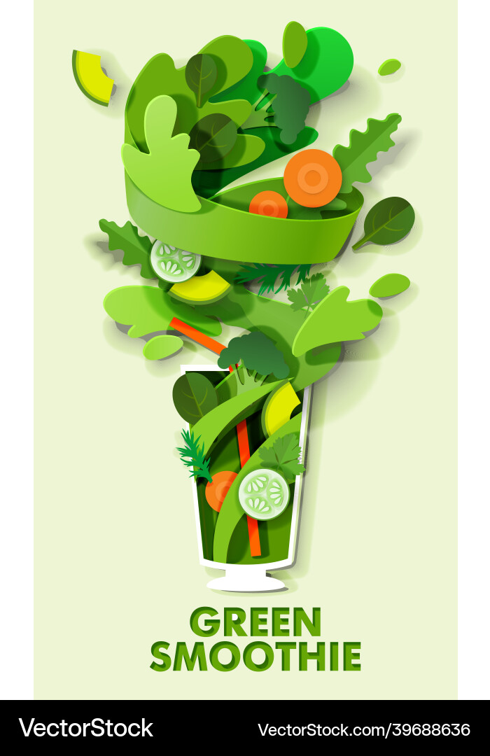 Refreshing Green Smoothie Royalty Free Vector Image