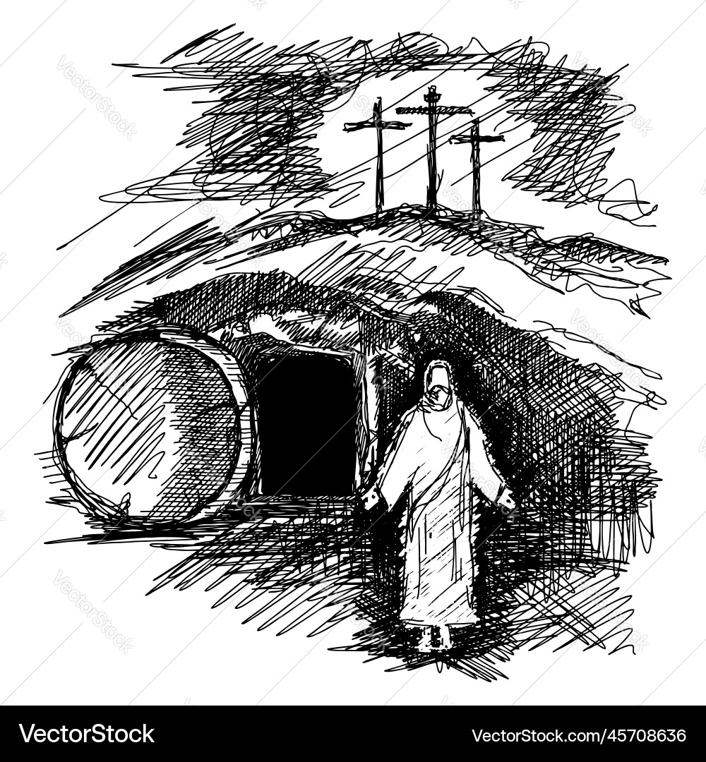 Resurrected jesus christ Royalty Free Vector Image