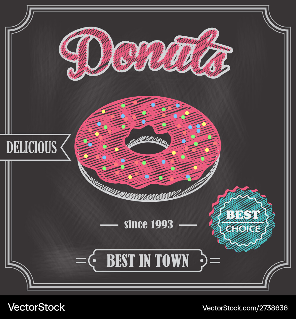 Retro Donut Poster Royalty Free Vector Image - VectorStock