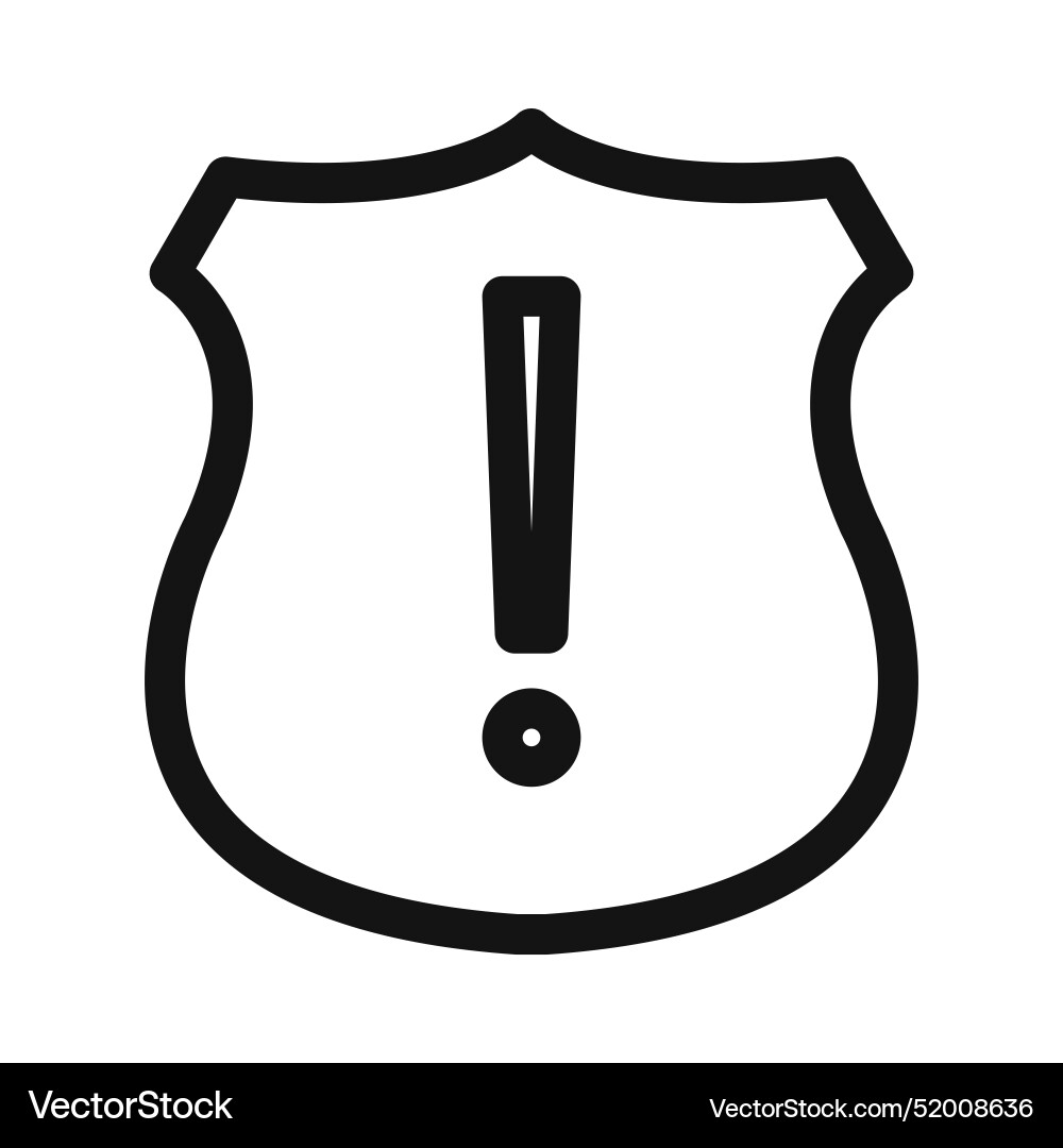 Security shield exclamation icon ideal Royalty Free Vector