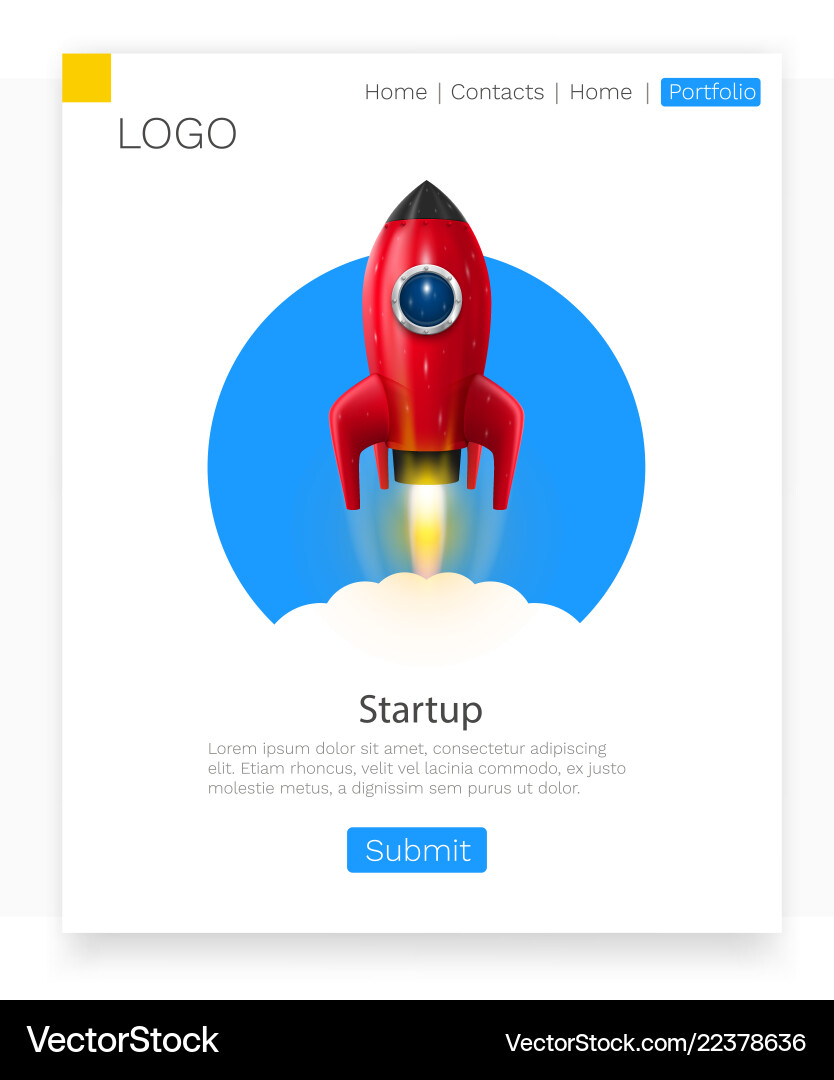Space rocket launch startup creative idea Vector Image