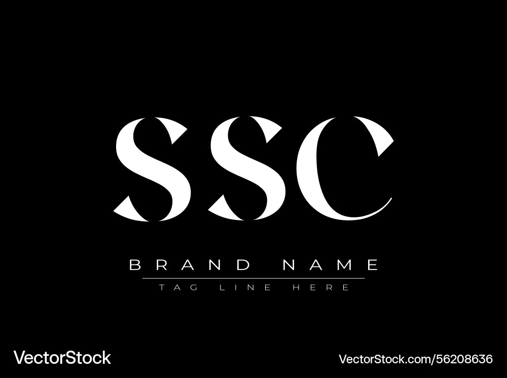 Ssc abstract letter logo design Royalty Free Vector Image