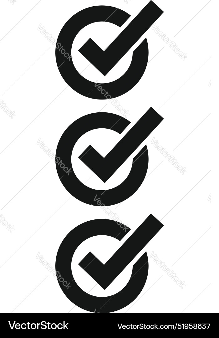 Check mark icon representing completing tasks Vector Image
