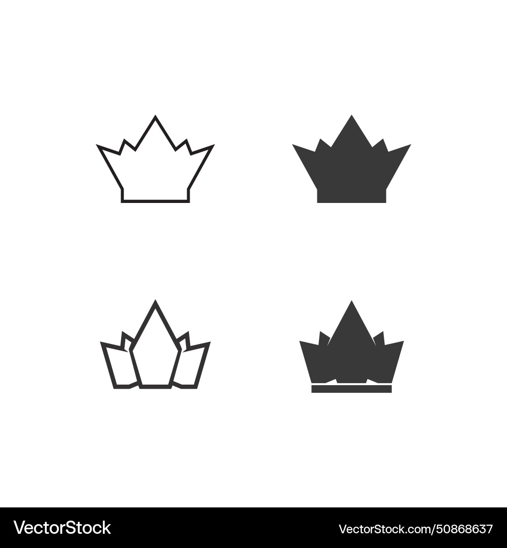 Crown Logo King Queen Princess Template Royalty Free Vector