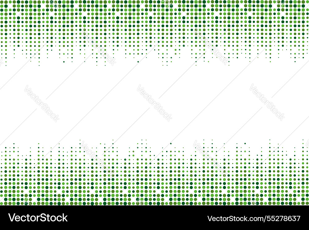 Falling dots dotted green border background Vector Image