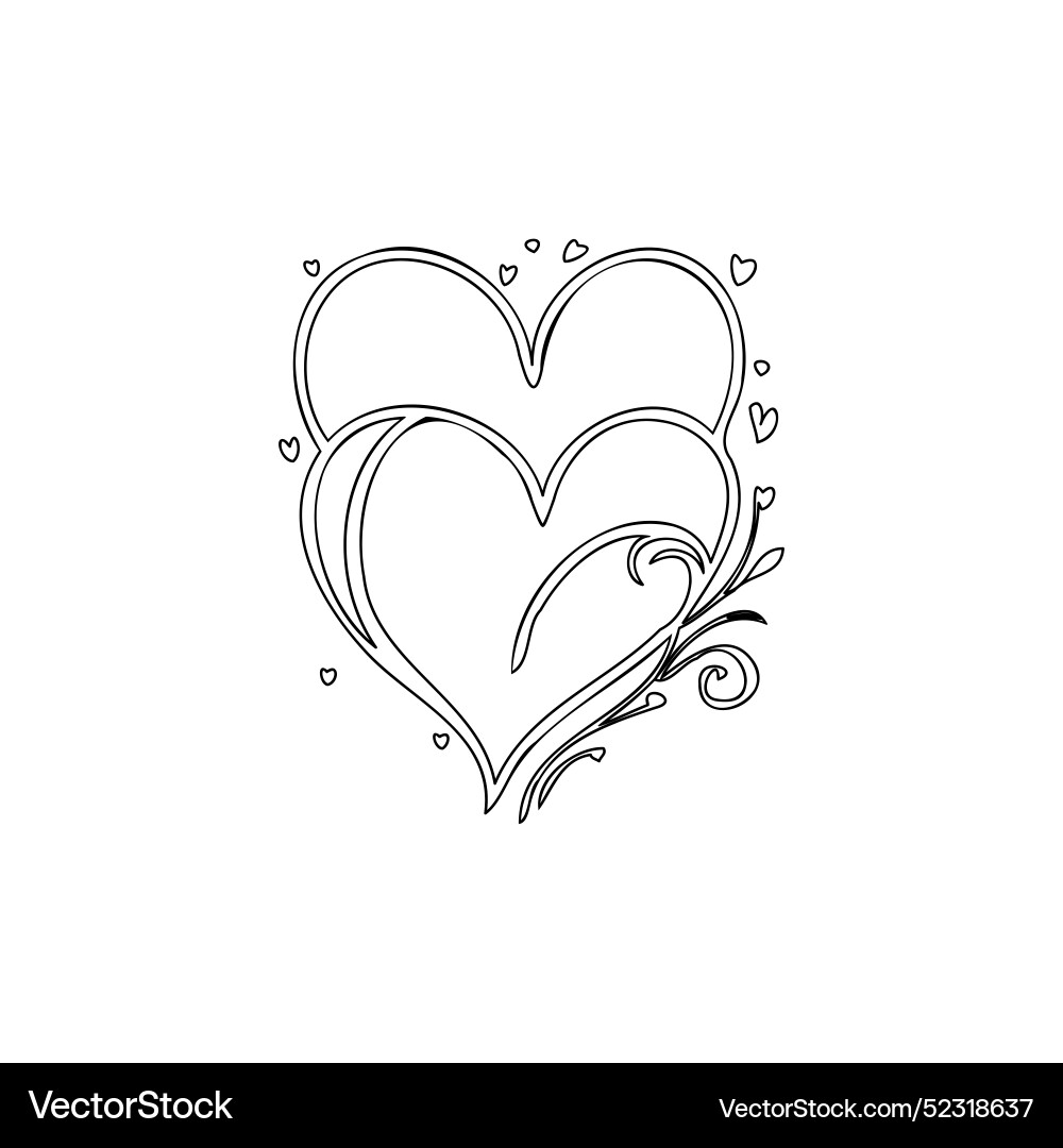 Love valentine outline sketch Royalty Free Vector Image