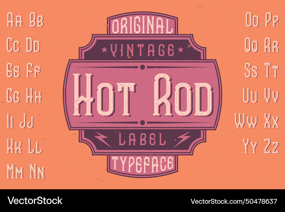Original label typeface Royalty Free Vector Image