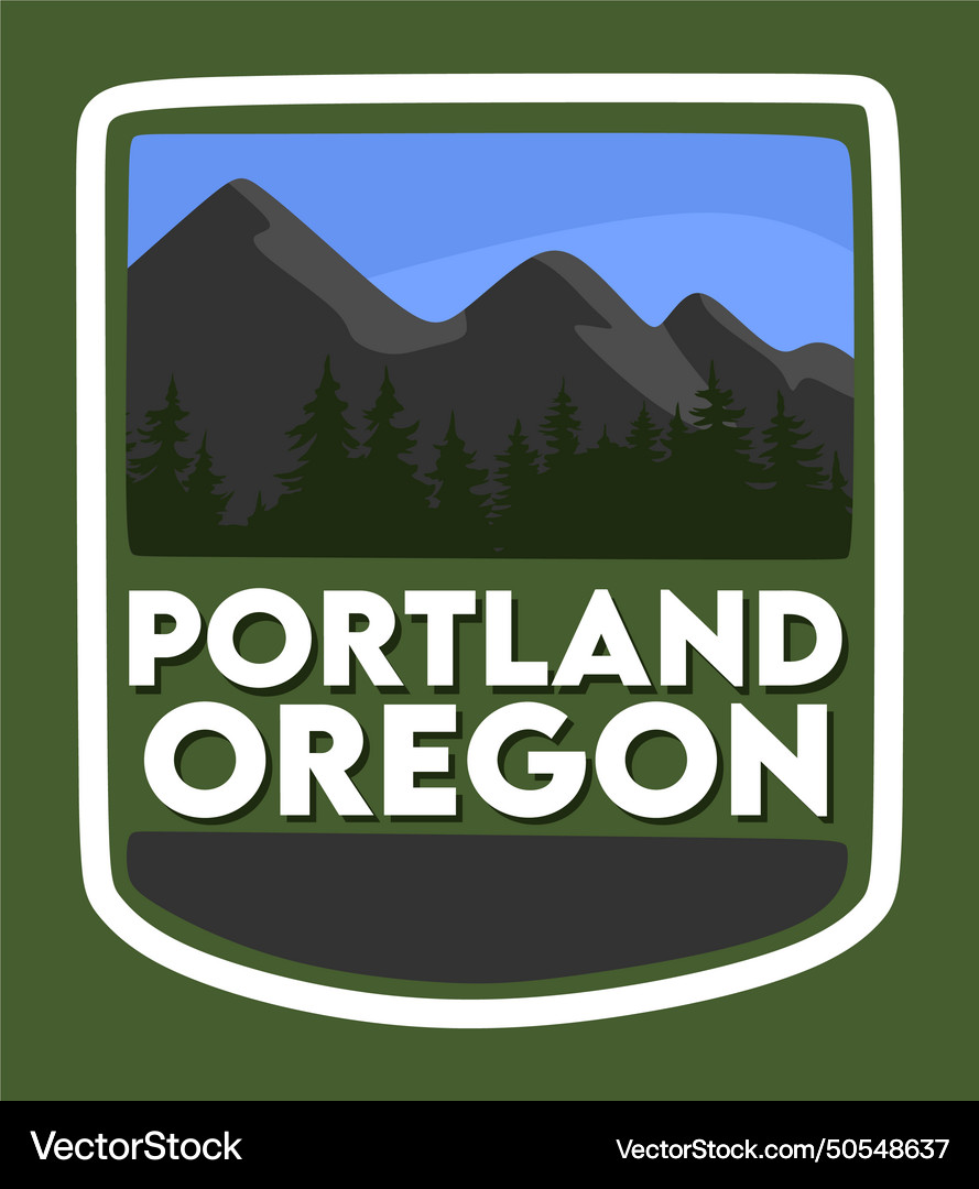 Portland oregon with beautiful view Royalty Free Vector
