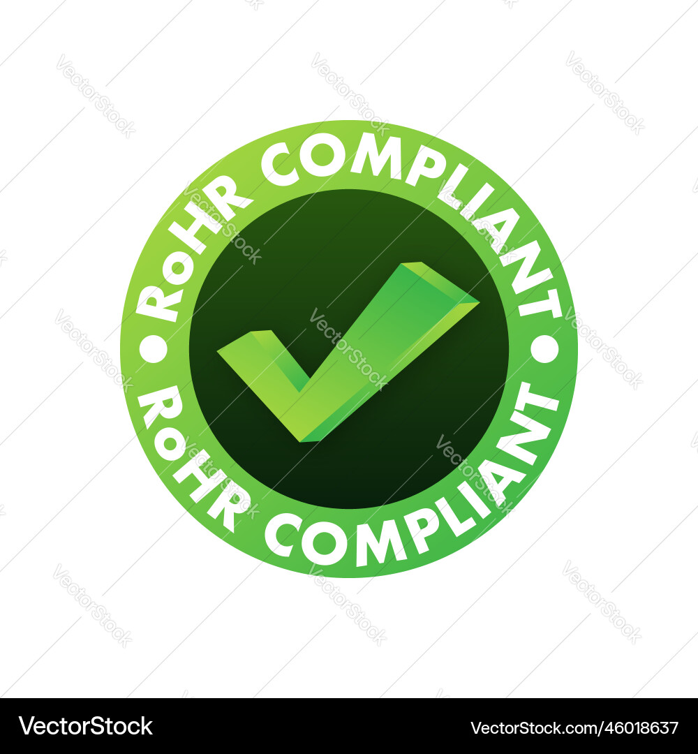 Rohs compliant symbol label quality mark Vector Image