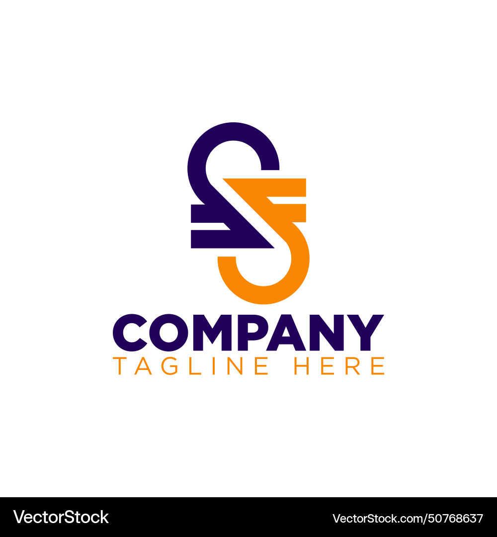 Sf letter modern logo icon template design Vector Image