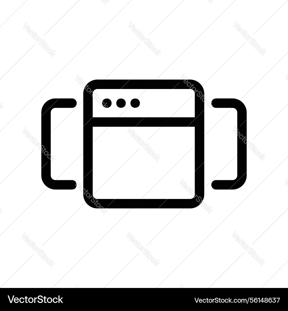 Simple black outline browser window icon enclosed Vector Image