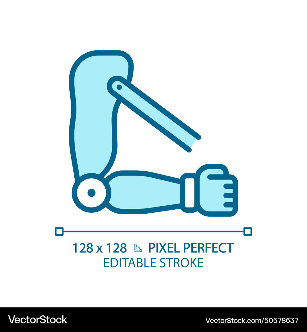 Transhumeral prosthetic arm light blue icon Vector Image