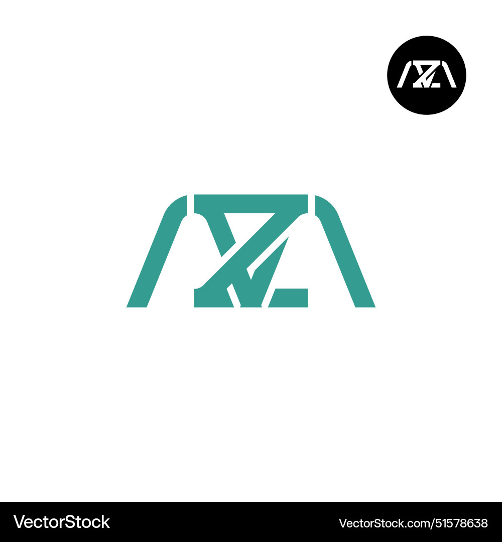 Aza logo letter monogram design Royalty Free Vector Image