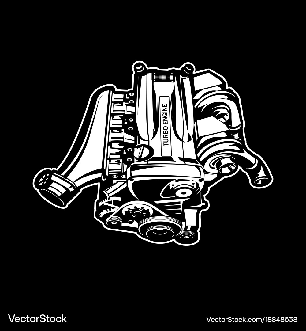 Automotor Turbo Muskel-Geschwindigkeit Lizenzfreier Vektor