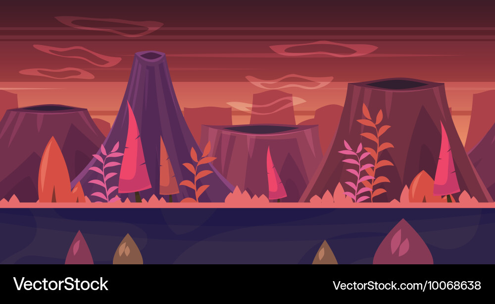 Cartoon Mountain Landscape Royalty Free Vector Image