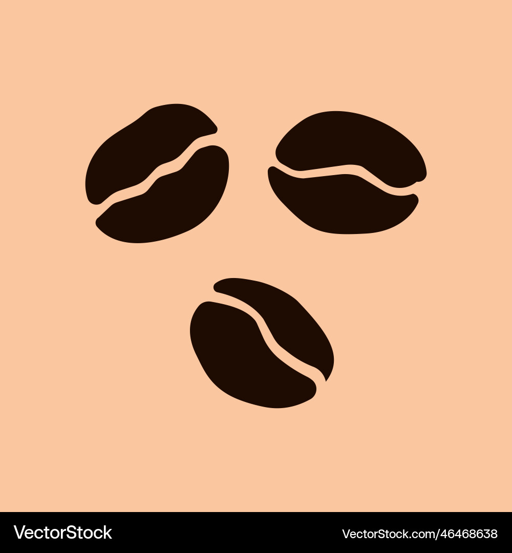 Coffee beans icon roasted logo Royalty Free Vector Image