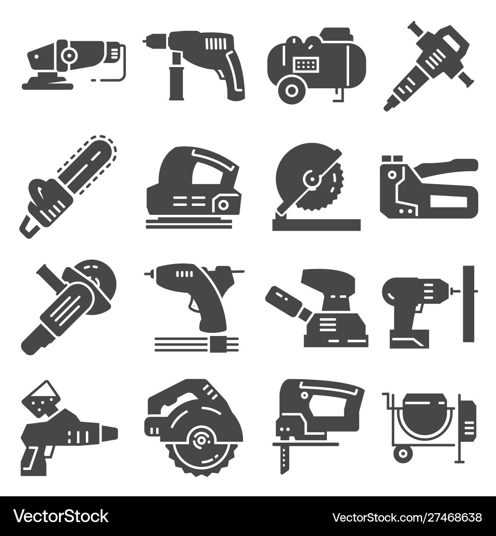 Electrical Tools Icon Set Royalty Free Vector Image