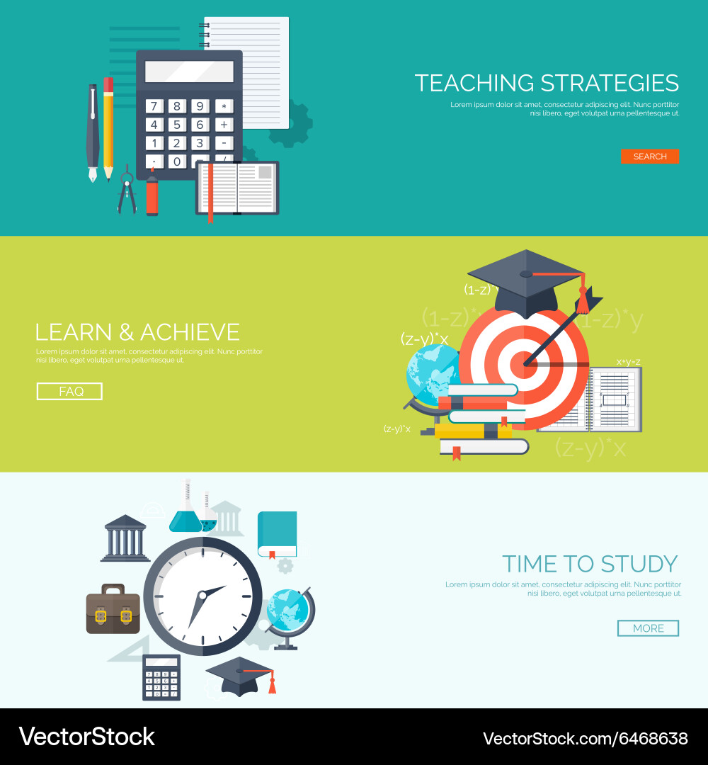 Flat backgrounds set Royalty Free Vector Image