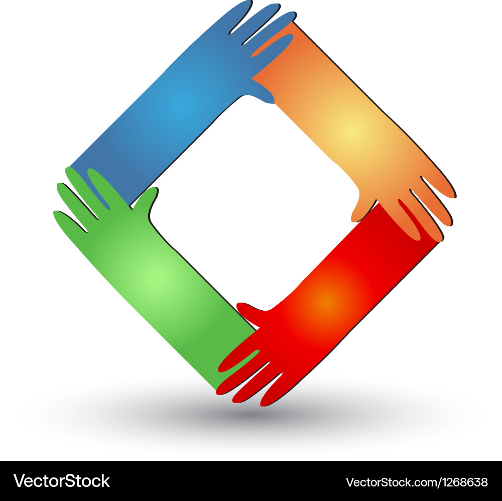 Hands helping logo Royalty Free Vector Image - VectorStock