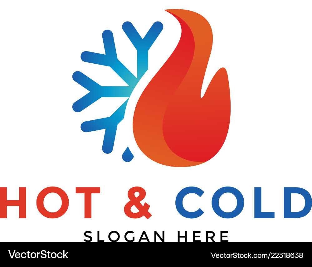 Hot and cold logo icon design template Royalty Free Vector
