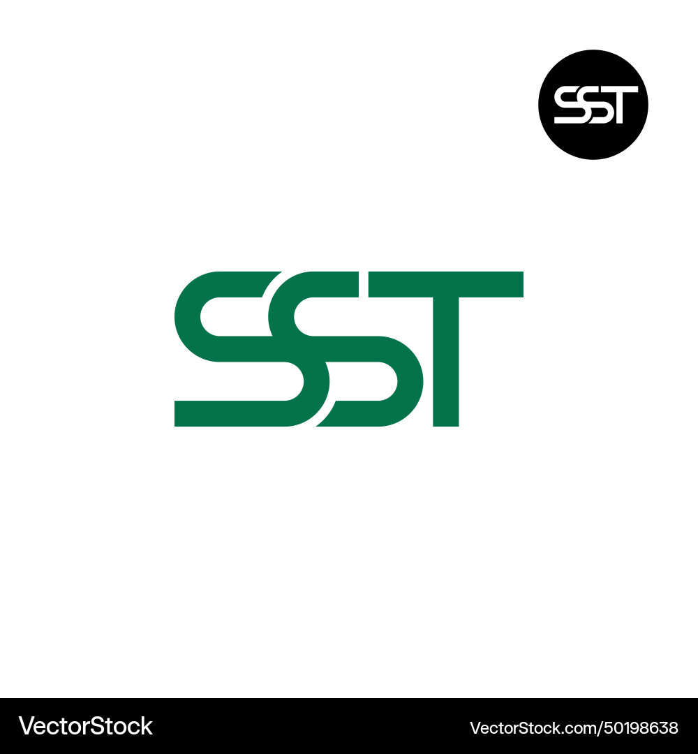Letter sst monogram logo design Royalty Free Vector Image