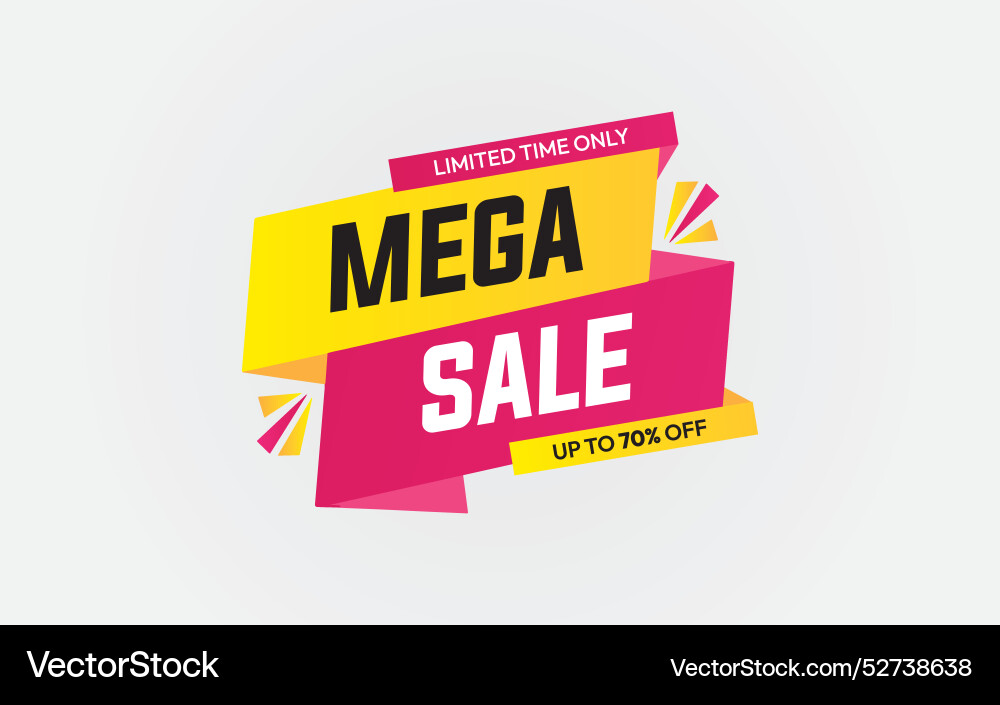 Mega-sale-banner Royalty Free Vector Image - VectorStock