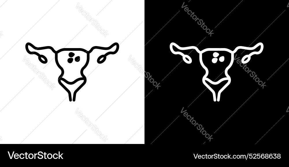 Pelvic inflammatory disease icon set on white Vector Image