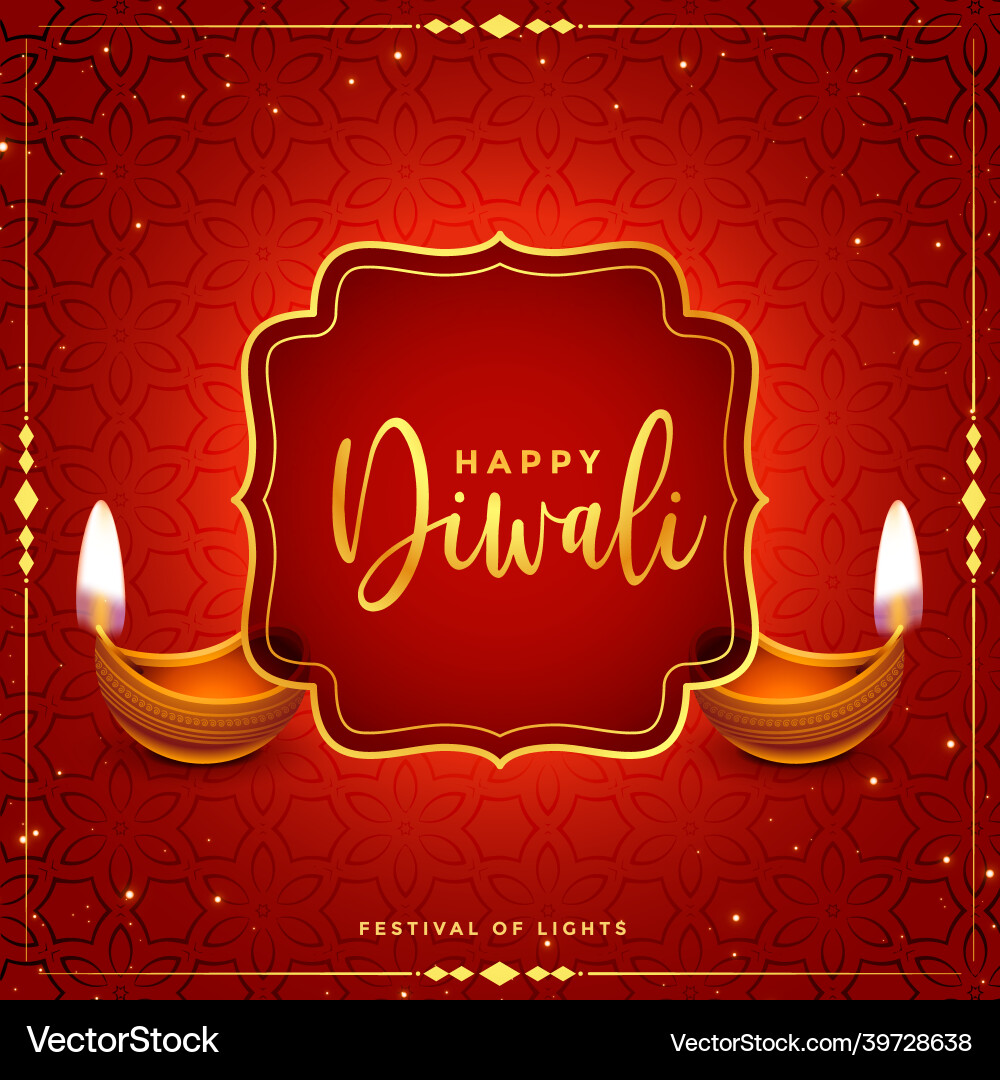 Red shiny decorative indian style background Vector Image