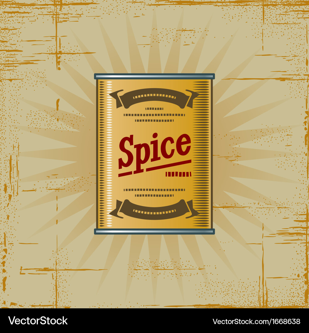 Retro spice can Royalty Free Vector Image - VectorStock