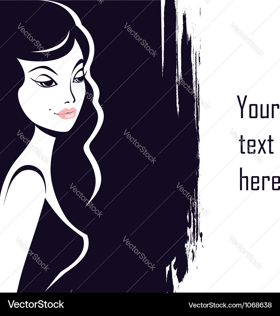 Shadow face woman Royalty Free Vector Image - VectorStock