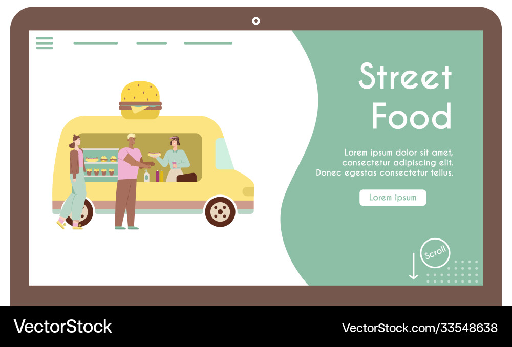 Take away food fast flat Royalty Free Vector Image