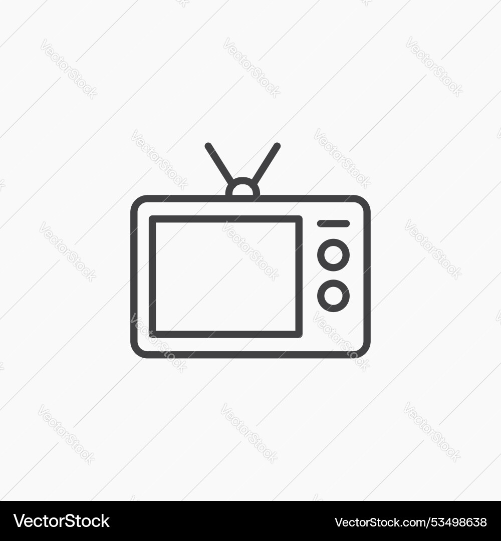 Tvline in thin line black color flat simple Vector Image