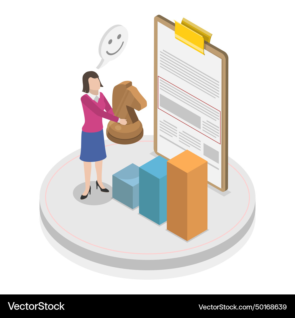 3d isometric flat of objective Royalty Free Vector Image