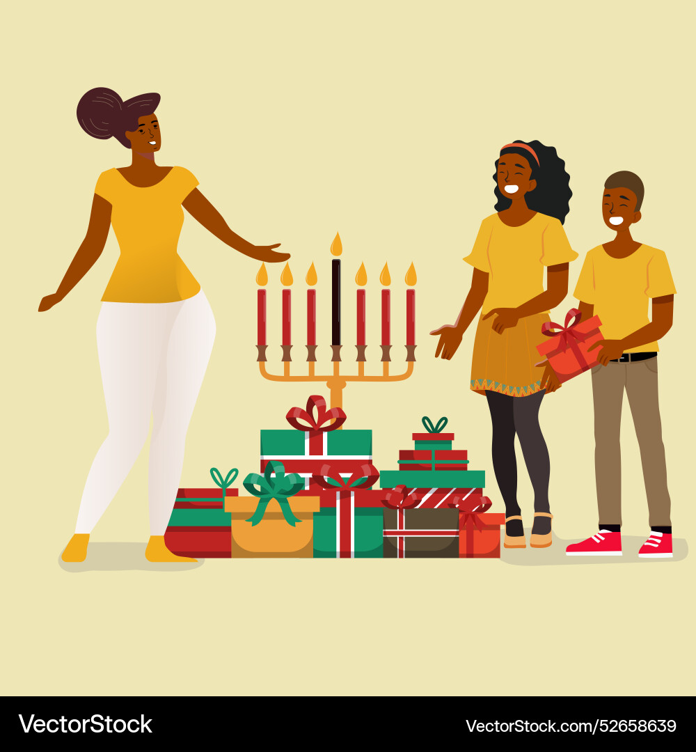 A family engaging in reflections and discussions Vector Image