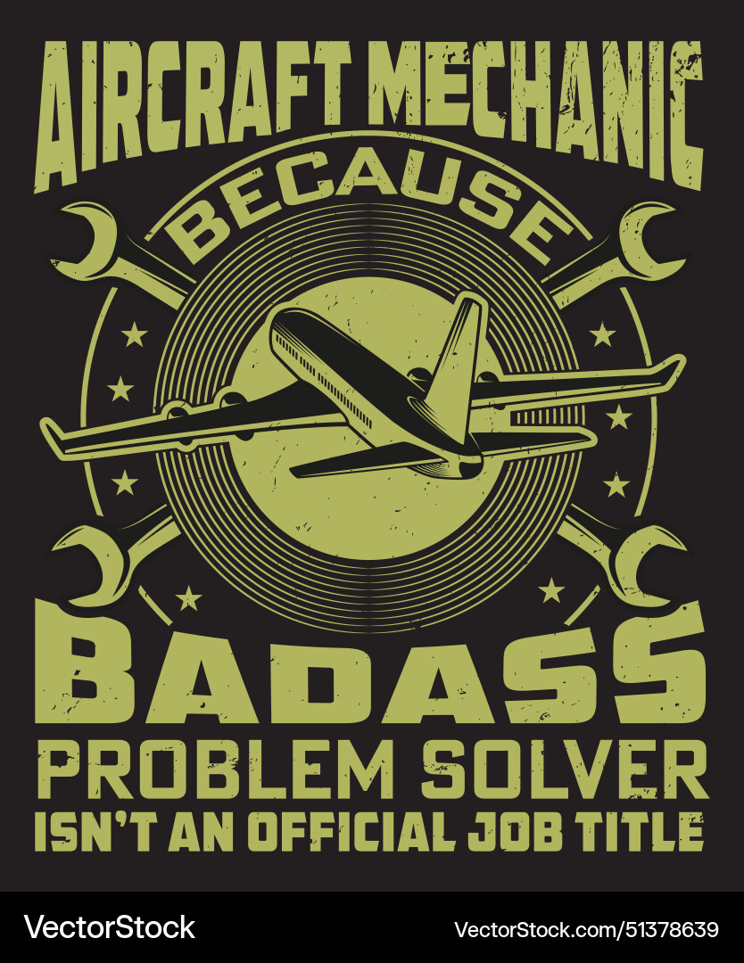 Aircraft decorative typography poster tshirt Vector Image