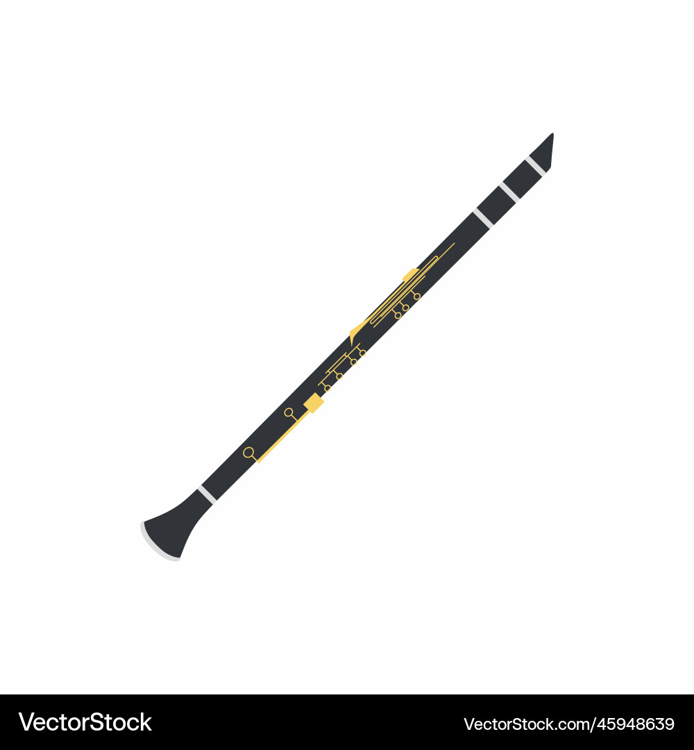 Cartoon clarinet isolated on white background Vector Image