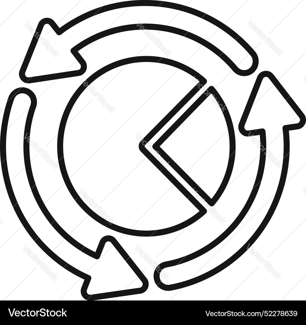 Circular economy pie chart showing recycling and Vector Image