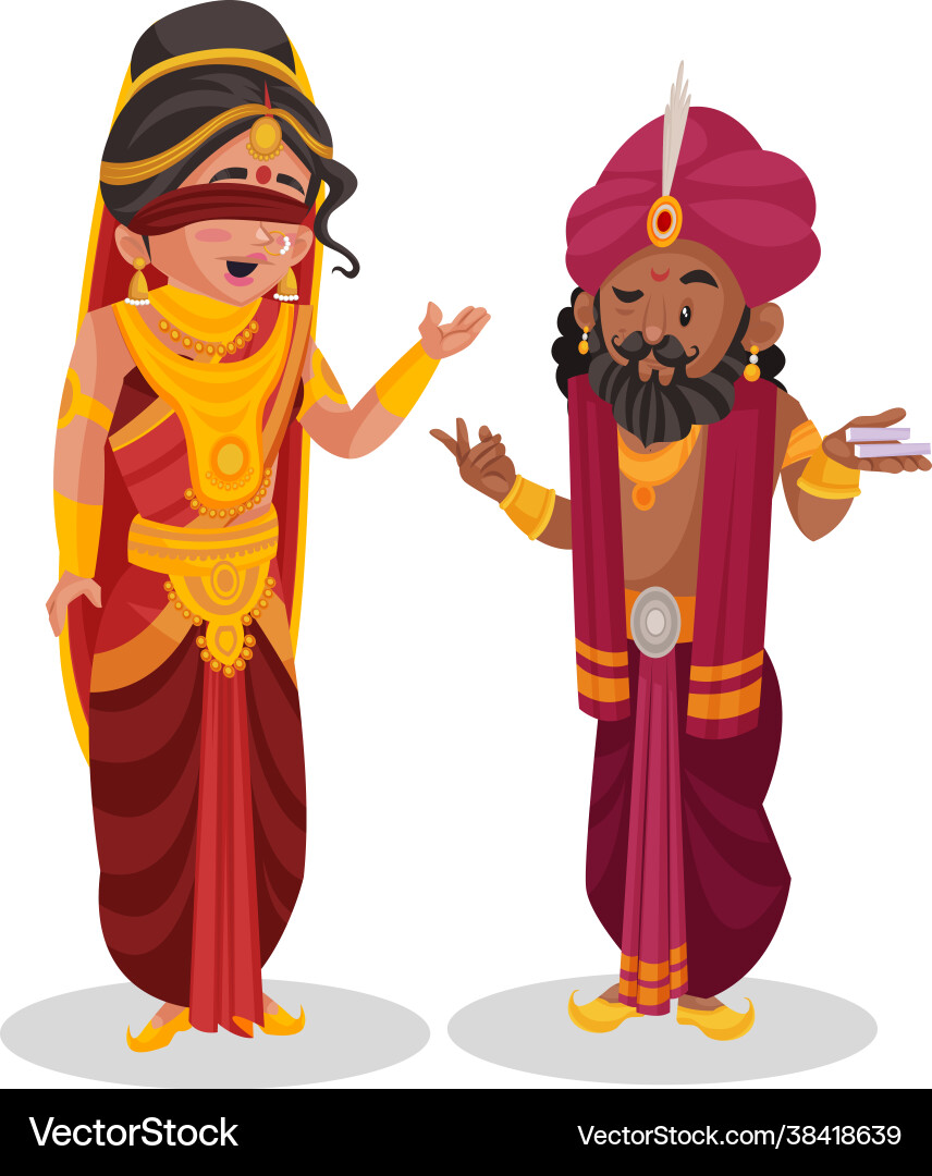 Gandhari cartoon character Royalty Free Vector Image