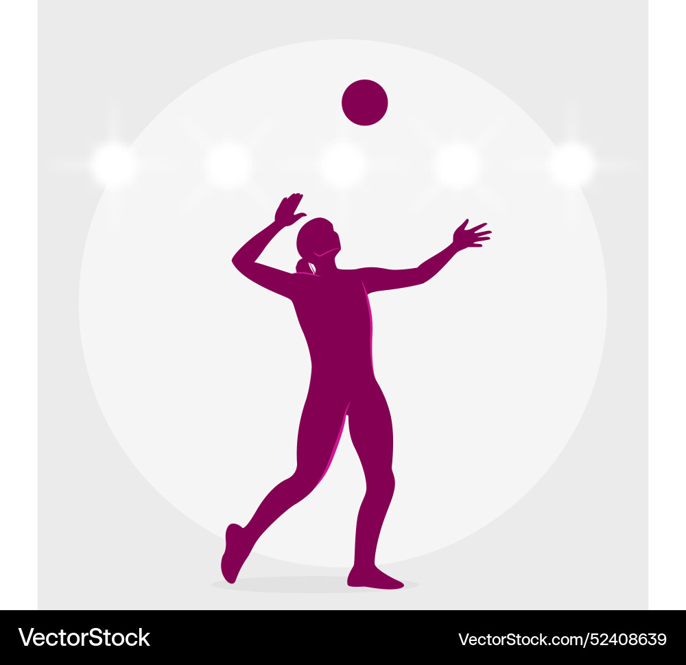 Hand drawn volleyball silhouette Royalty Free Vector Image