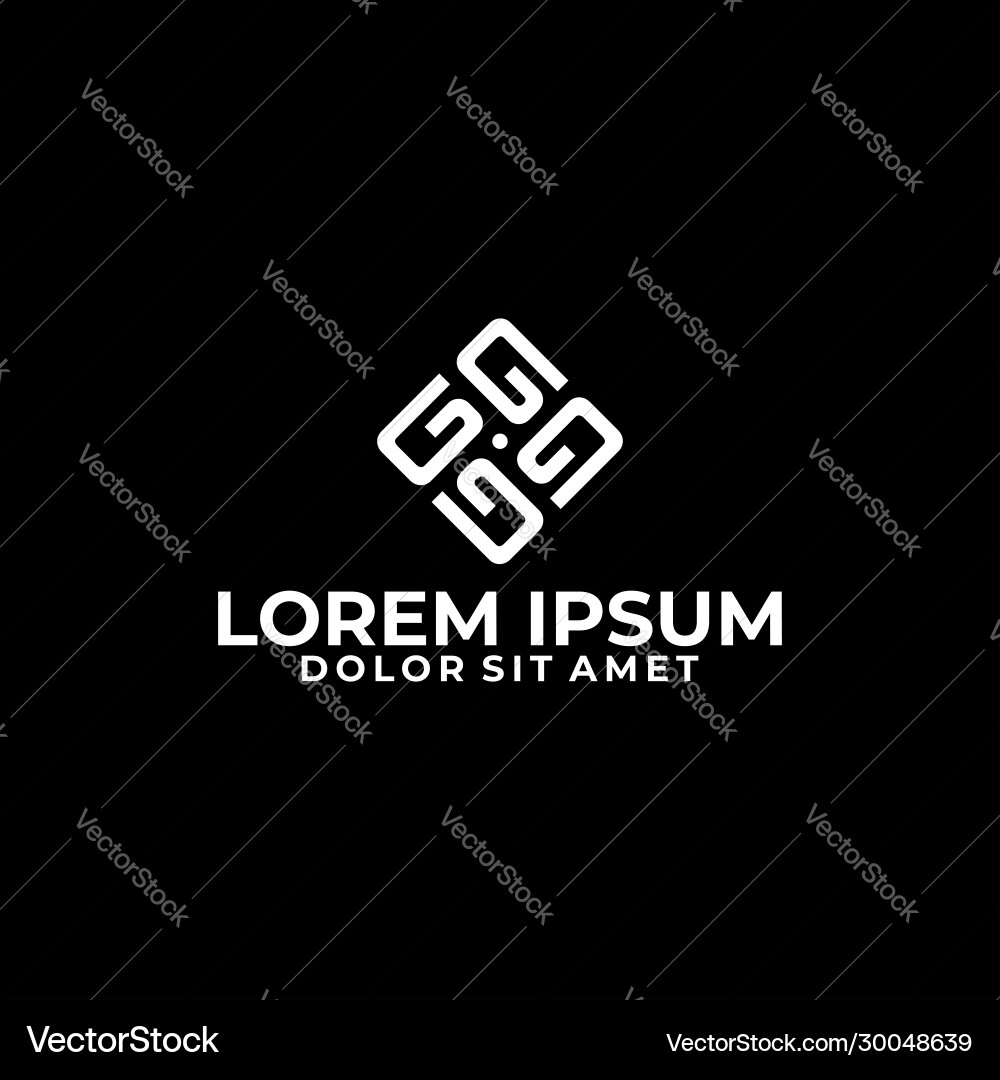 Initial letter g or g4 logo template with square Vector Image