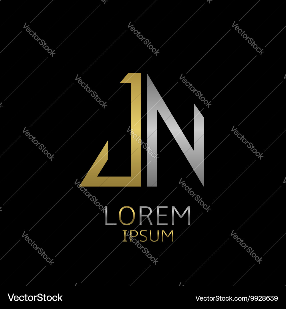 Jn letters logo Royalty Free Vector Image - VectorStock