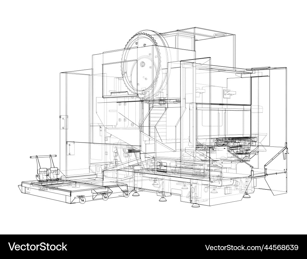 Metalworking cnc milling machine Royalty Free Vector Image