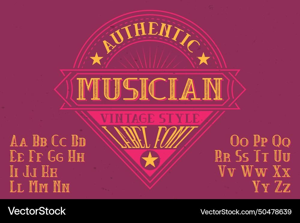 Original label typeface Royalty Free Vector Image