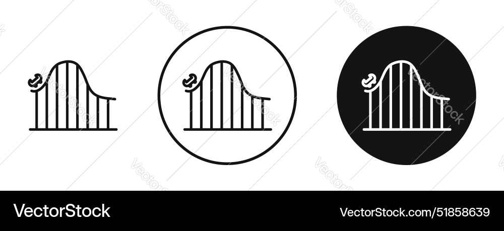 Roller coaster icon set in black and blue colors Vector Image