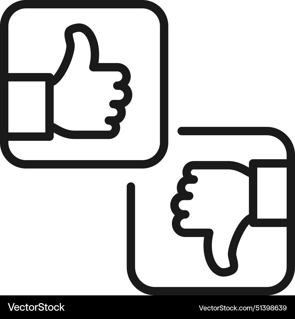 Thumbs up down icon review experience symbol Vector Image