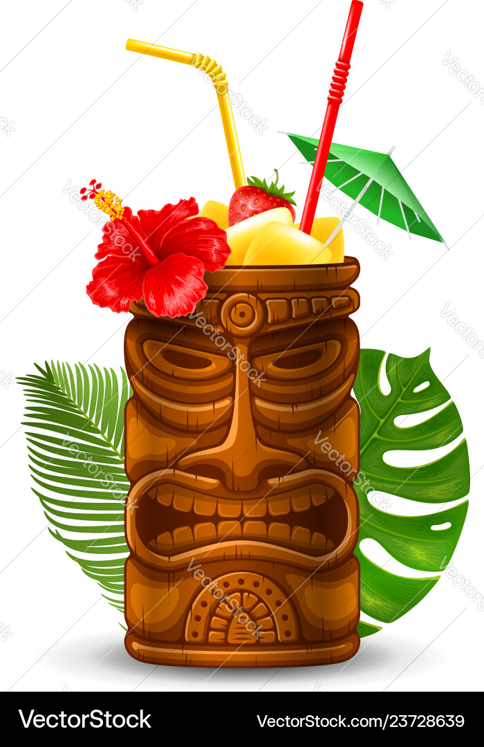 Tiki cocktail Royalty Free Vector Image - VectorStock