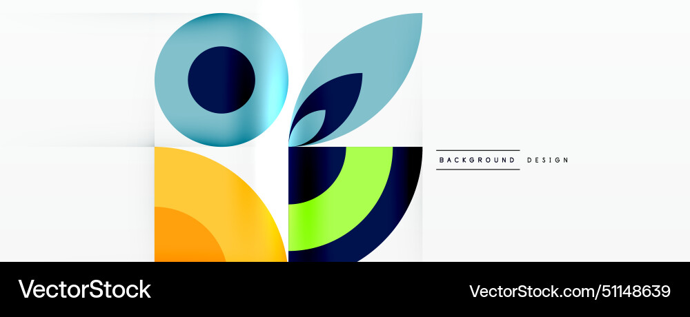 Vibrant logo with electric blue circles and leaf Vector Image